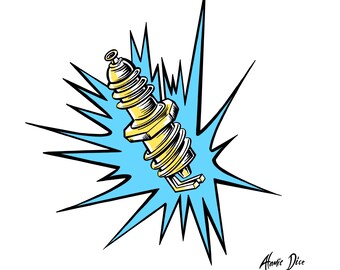 Spark Plug Temporary Tattoo Sticker set of 2 - Etsy