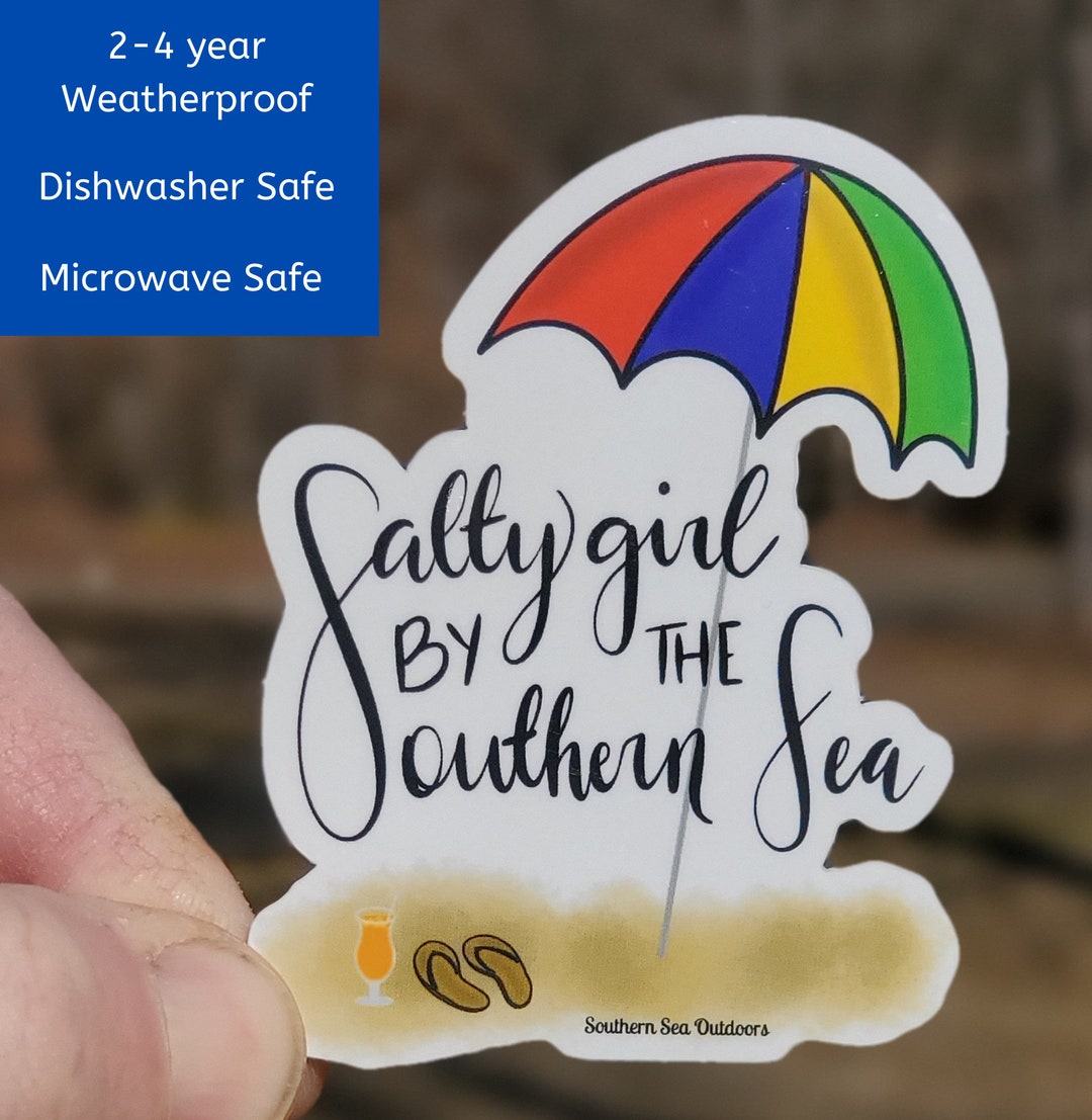 Salty Beach Decal Beach Sticker Beach Umbrella Sticker - Etsy