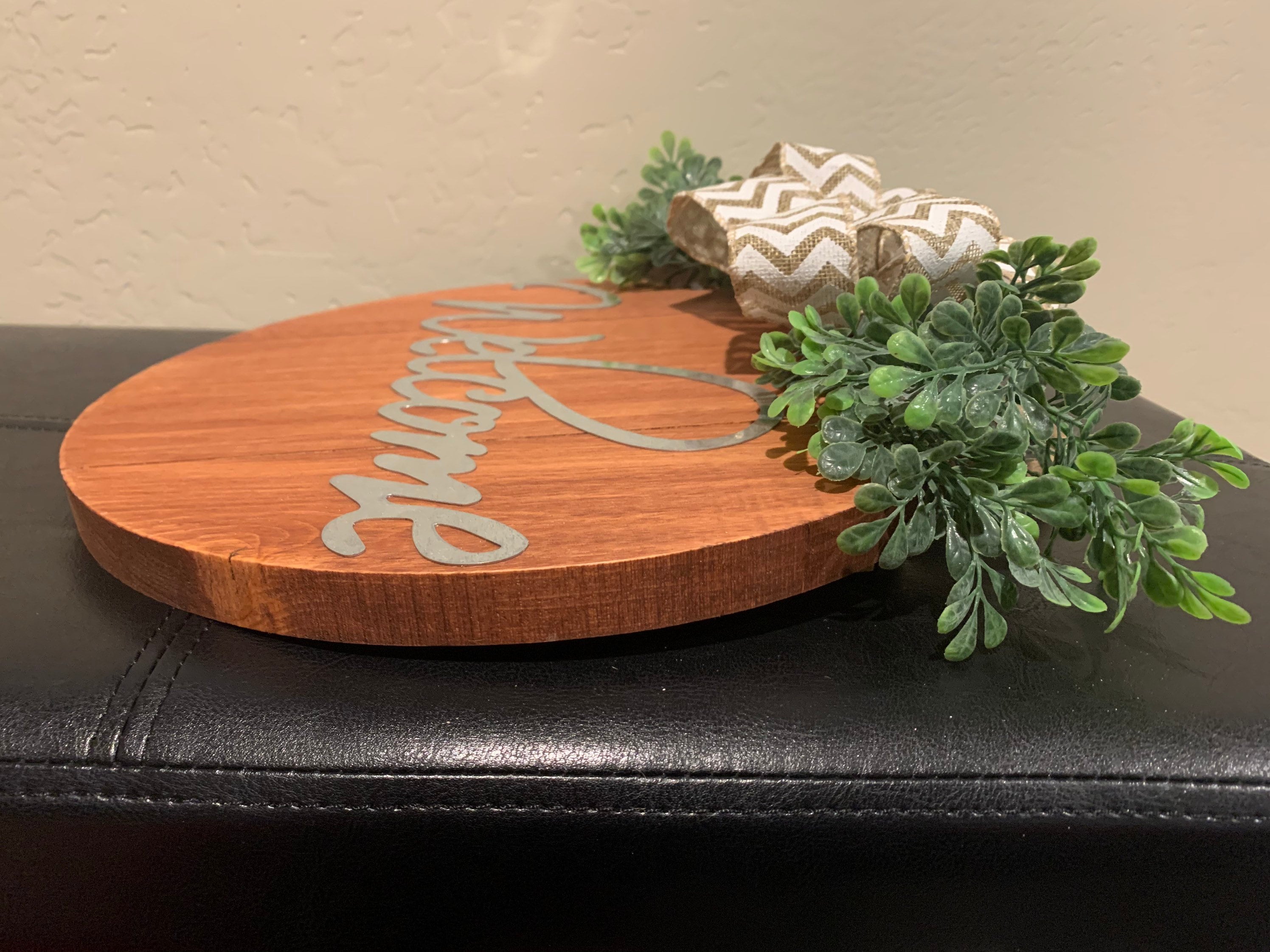 Wood plank circle sign | Etsy