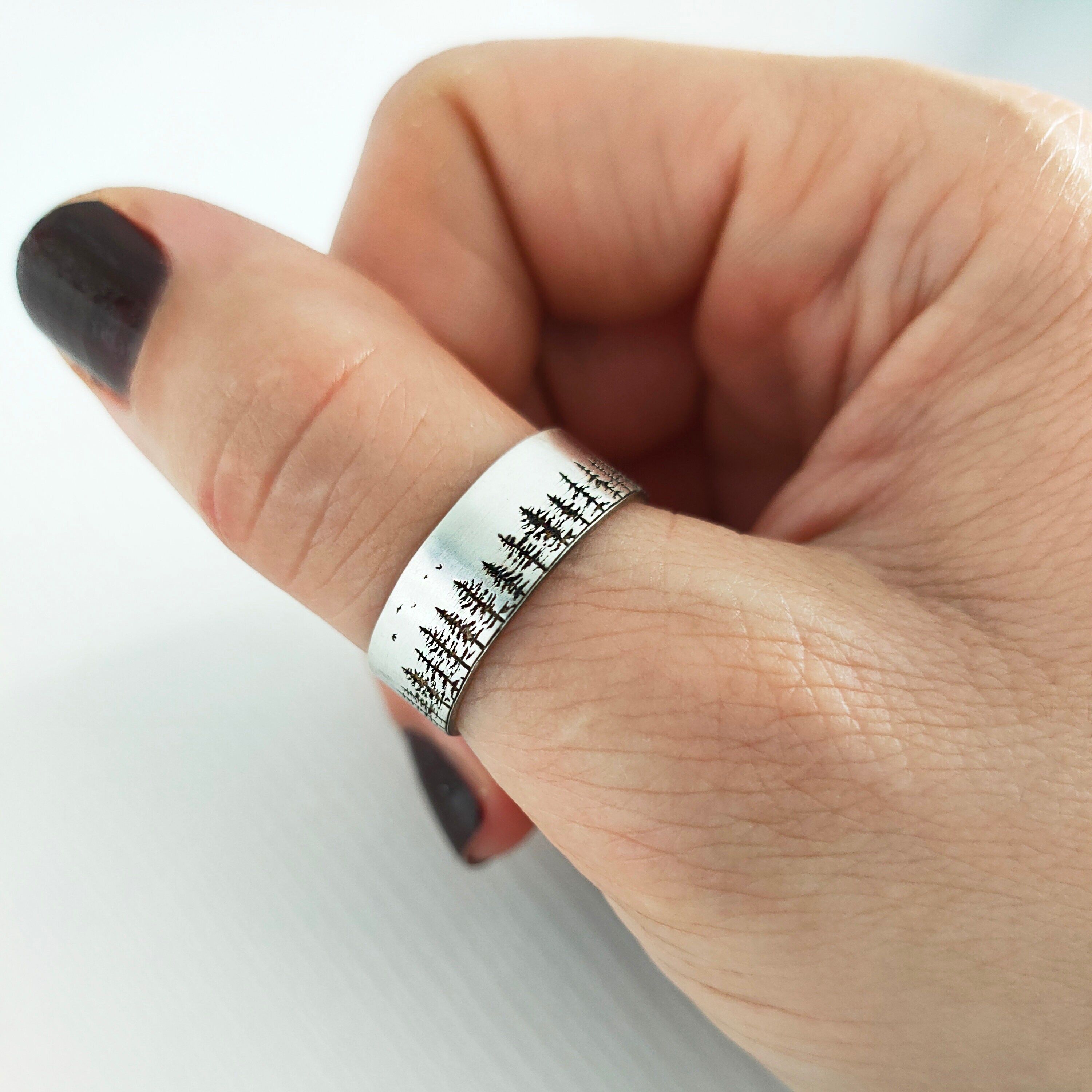 Pine Tree Ring Evergreens Tree Ring Nature Tree Ring - Etsy