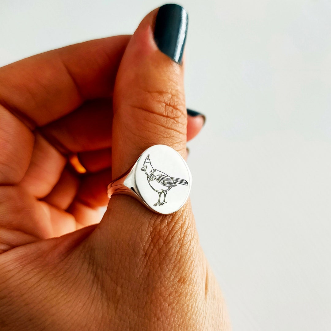 Cardinal, Cardinal Ring, Silver Cardinal Ring, Bird Ring, Animal Ring ...