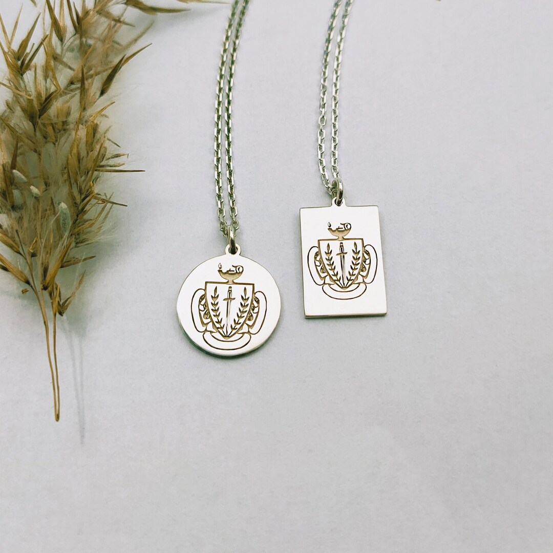 Family Crest Necklace, Silver Coat of Arms Signet Necklace, Custom ...