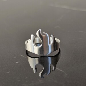 Sterling Silver Flame Ring, Motorcycle Flame Ring, Flame Ring for Men ...