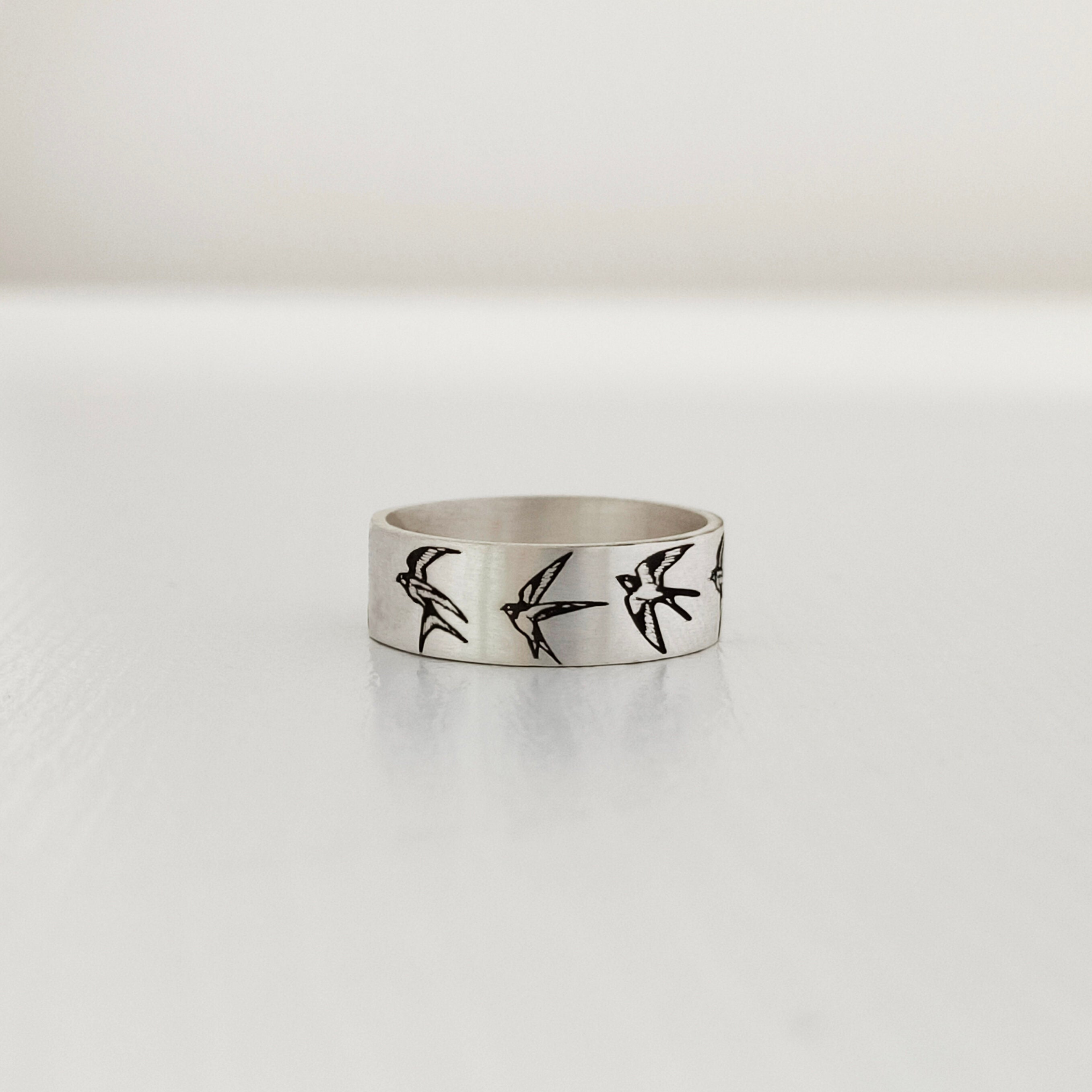 Swallow Ring Bird Ring Three Bird Ring Flying Bird Ring - Etsy