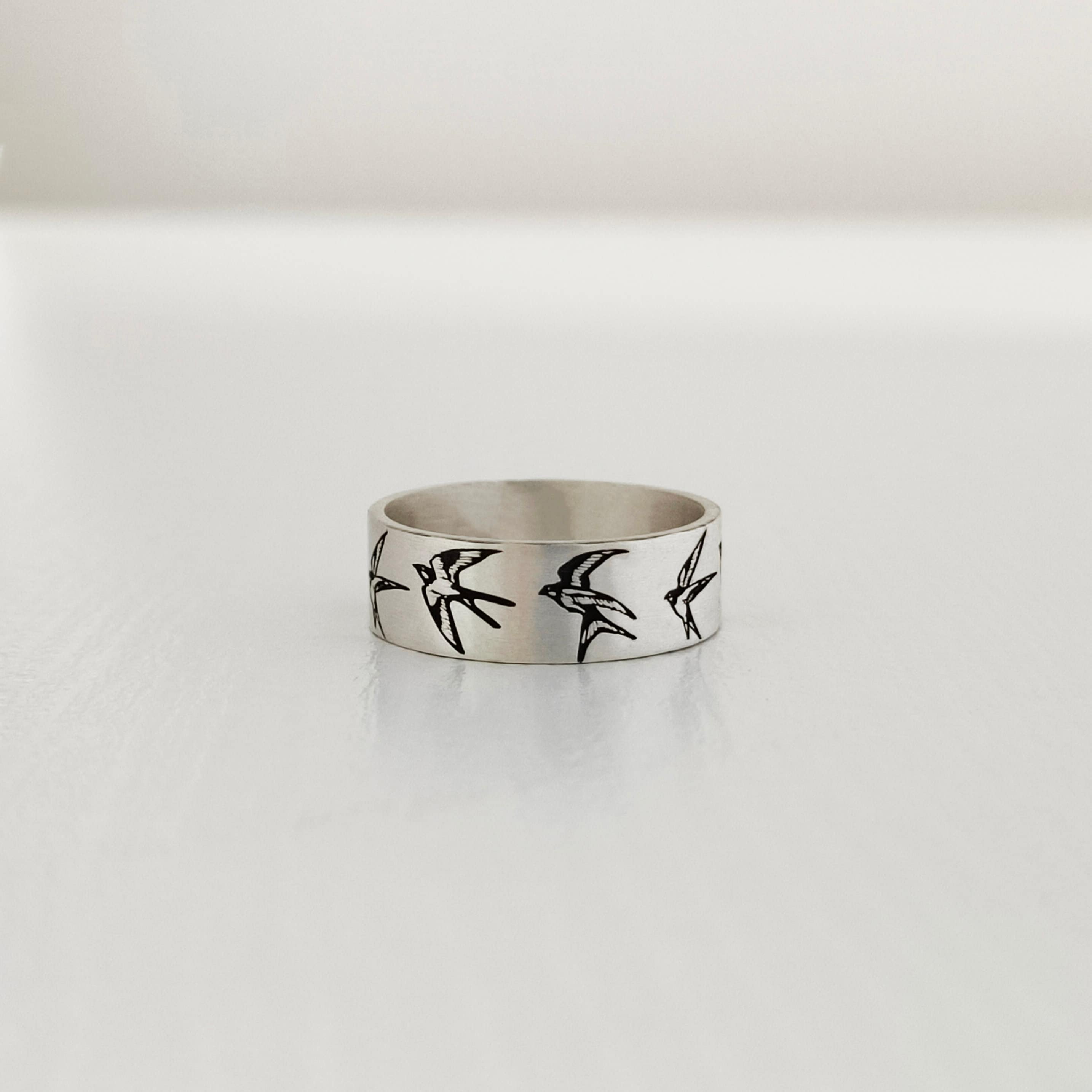 Swallow Ring Bird Ring Three Bird Ring Flying Bird Ring - Etsy