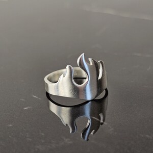 Sterling Silver Flame Ring, Motorcycle Flame Ring, Flame Ring for Men ...