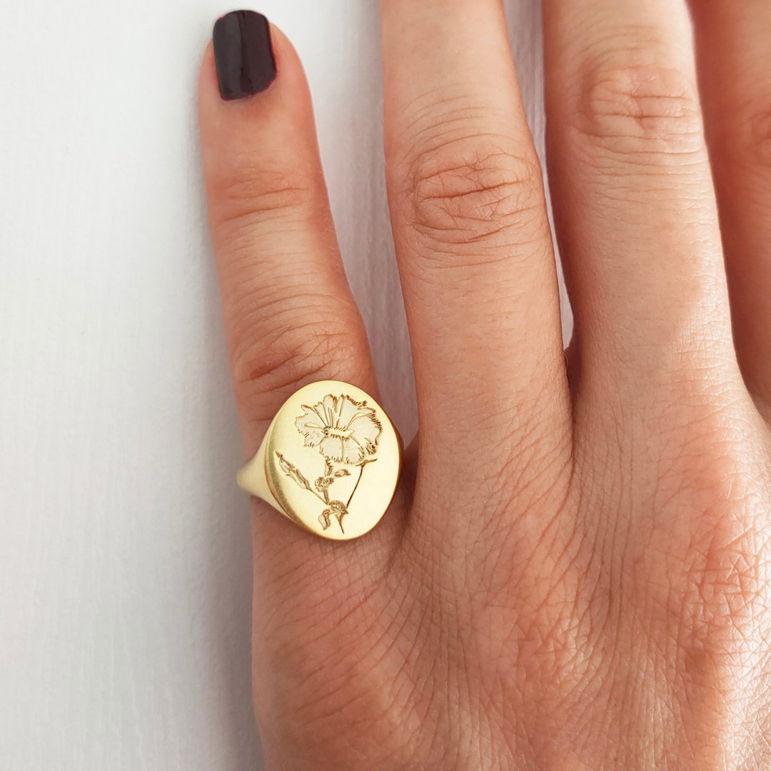 Petunia Flower Ring: June Birth Flower, Sterling Silver, Custom ...