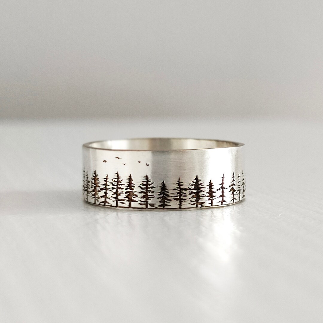 Pine Tree Ring, Evergreens Tree Ring, Nature Tree Ring, Northwoods Pine ...