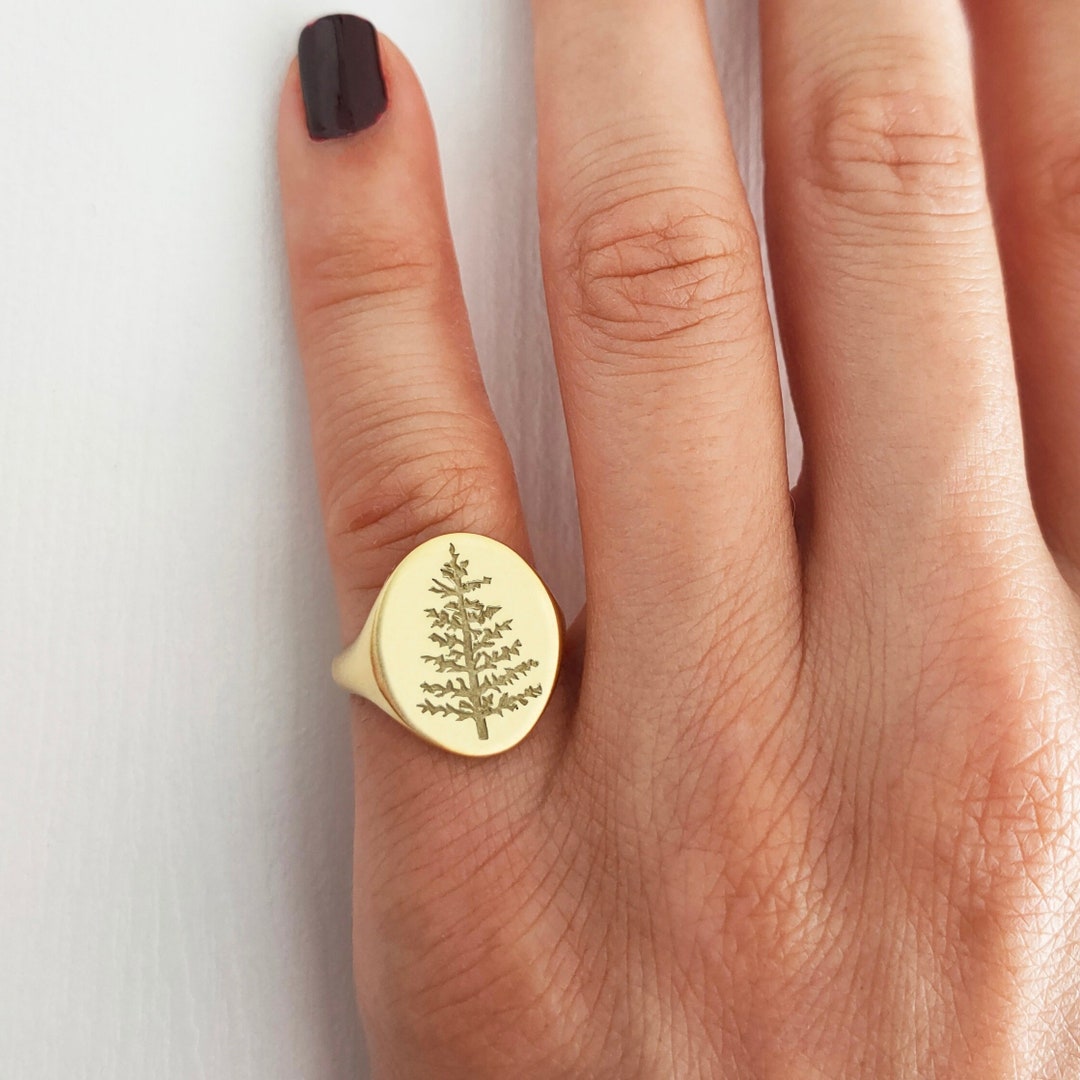 Pine Tree Ring, Evergreens Tree Ring, Nature Tree Ring, Northwoods Pine ...