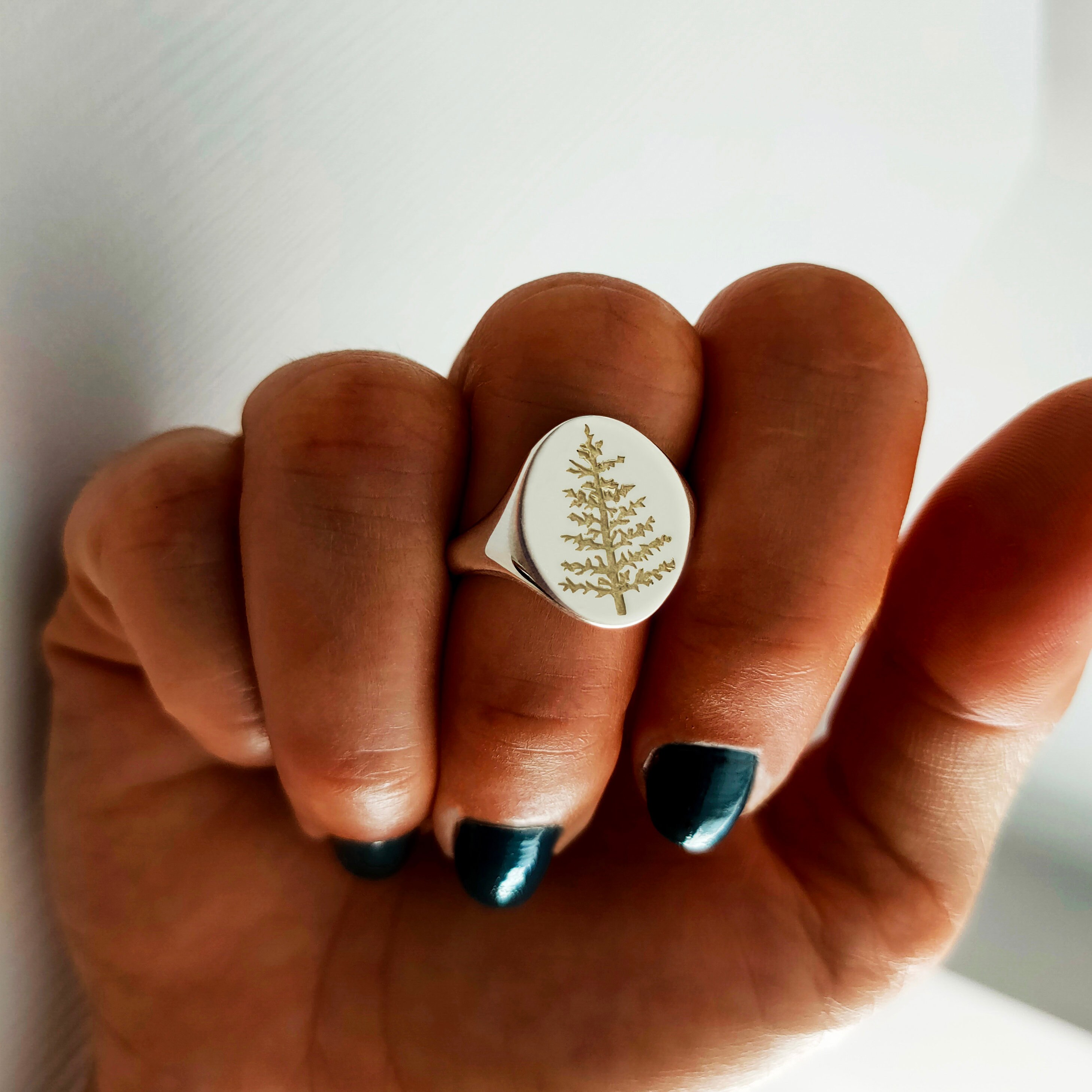 Pine Tree Ring Evergreens Tree Ring Nature Tree Ring - Etsy