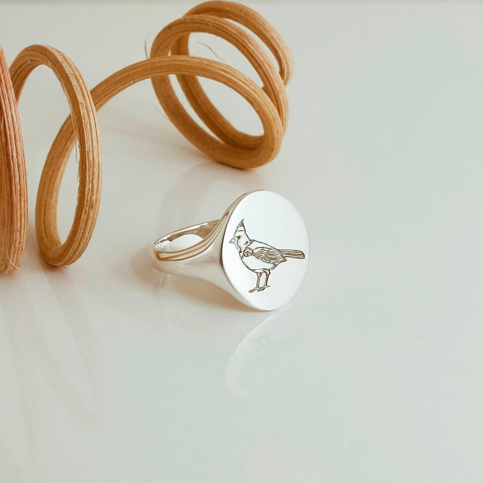 Cardinal Cardinal Ring Silver Cardinal Ring Bird Ring | Etsy