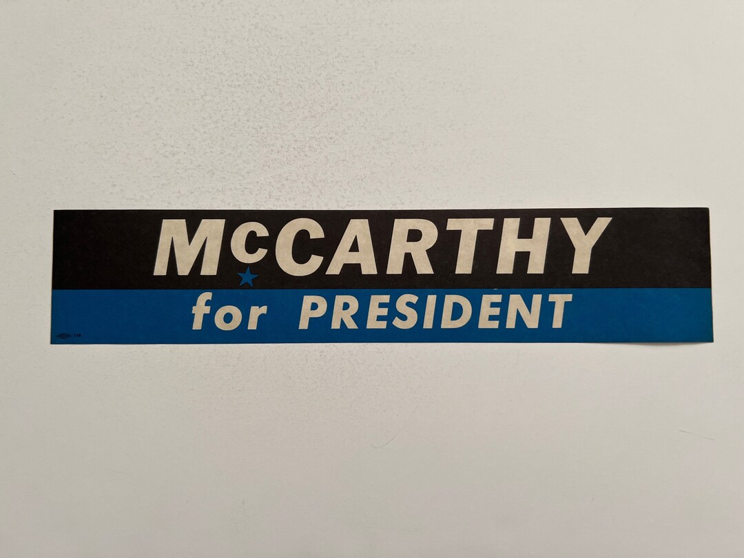Vintage Mccarthy Presidential Campaign Sticker - Etsy
