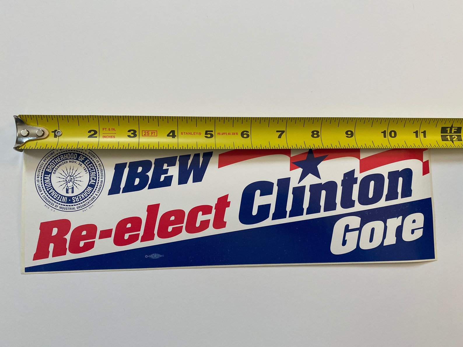 Vintage IBEW Re-elect Clinton Gore Presidential Campaign Sticker - Etsy