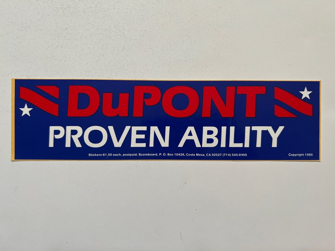 Vintage Dupont Proven Ability Political Bumper Sticker - Etsy