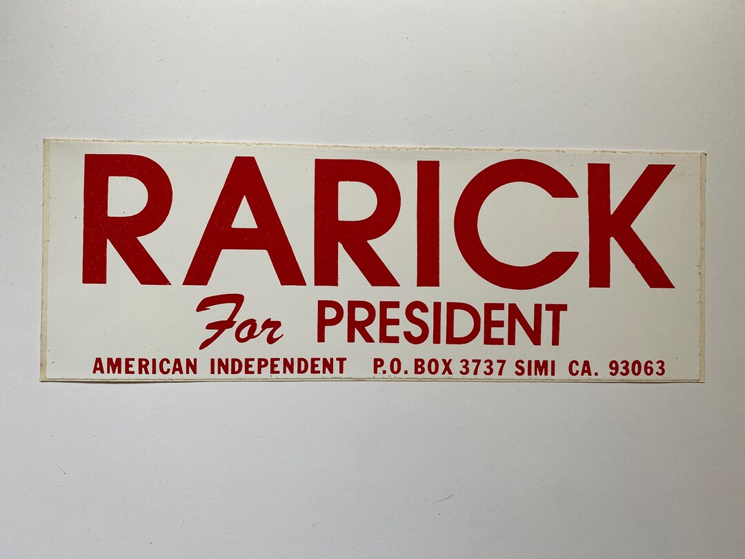 Pegatina vintage de la campaña presidencial de John Rarick - Etsy España