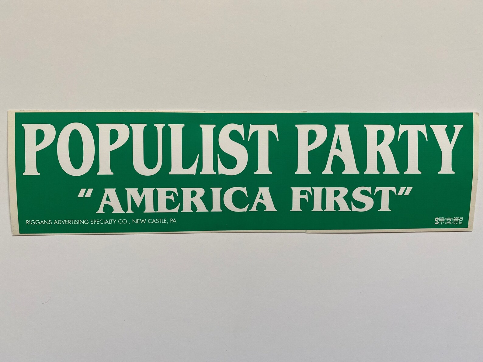Vintage 1988 Populist Party America First Political Campaign Sticker - Etsy