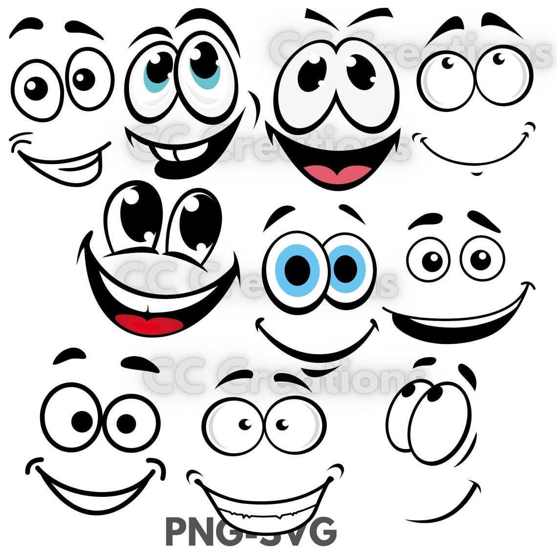 Happy face SVG-Happy face PNG-Happy face vector editable | Etsy