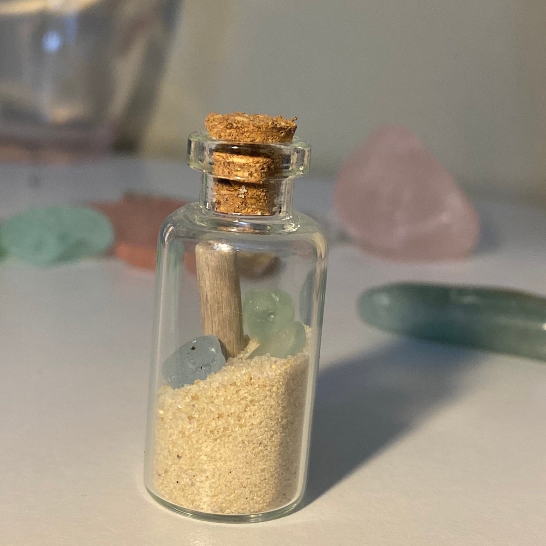 Mini Cork and Glass Bottle Filled With Sea Glass Mermaid Tears - Etsy