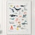Sea Animals Numbers Poster, Ocean Animals Counting 1-10 Print, Playroom ...