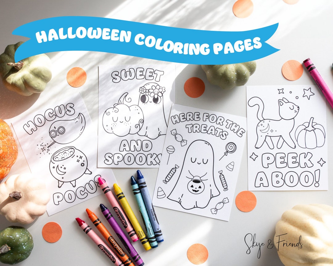 Halloween Coloring Printable, Cute Ghost Coloring Pages, Coloring Card ...