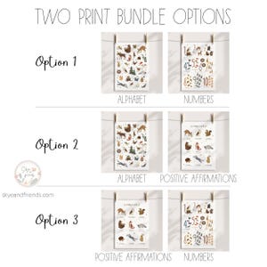 Woodland Nursery Prints Set of 2 or 3, Educational Alphabet and Numbers ...