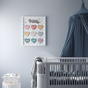 Retro Hearts Poster, Valentines Print, Positive Affirmations Poster ...