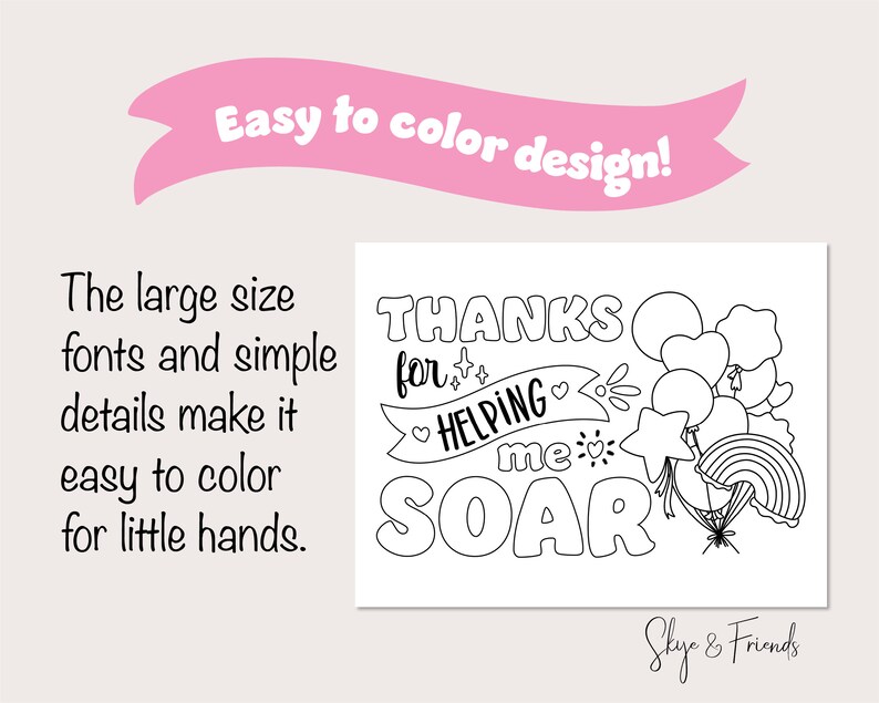 Teacher Appreciation Coloring Printable, Teacher Thank You Digital ...