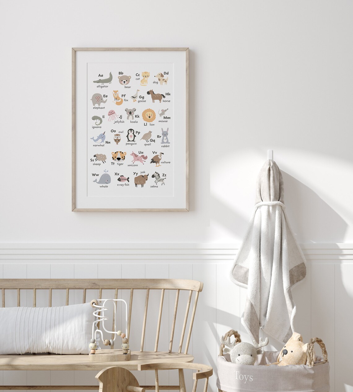 Pastel Nursery Alphabet Poster, Neutral Nursery Abcs Wall Art ...