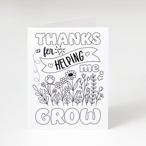 Thanks for Helping Me Grow, Teacher Thank You Coloring Printable ...