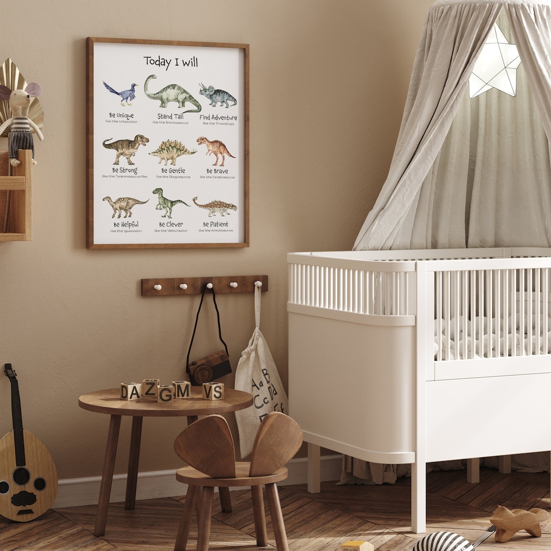 Dinosaurs Positive Affirmations Poster, Childrens Affirmations Wall Art ...