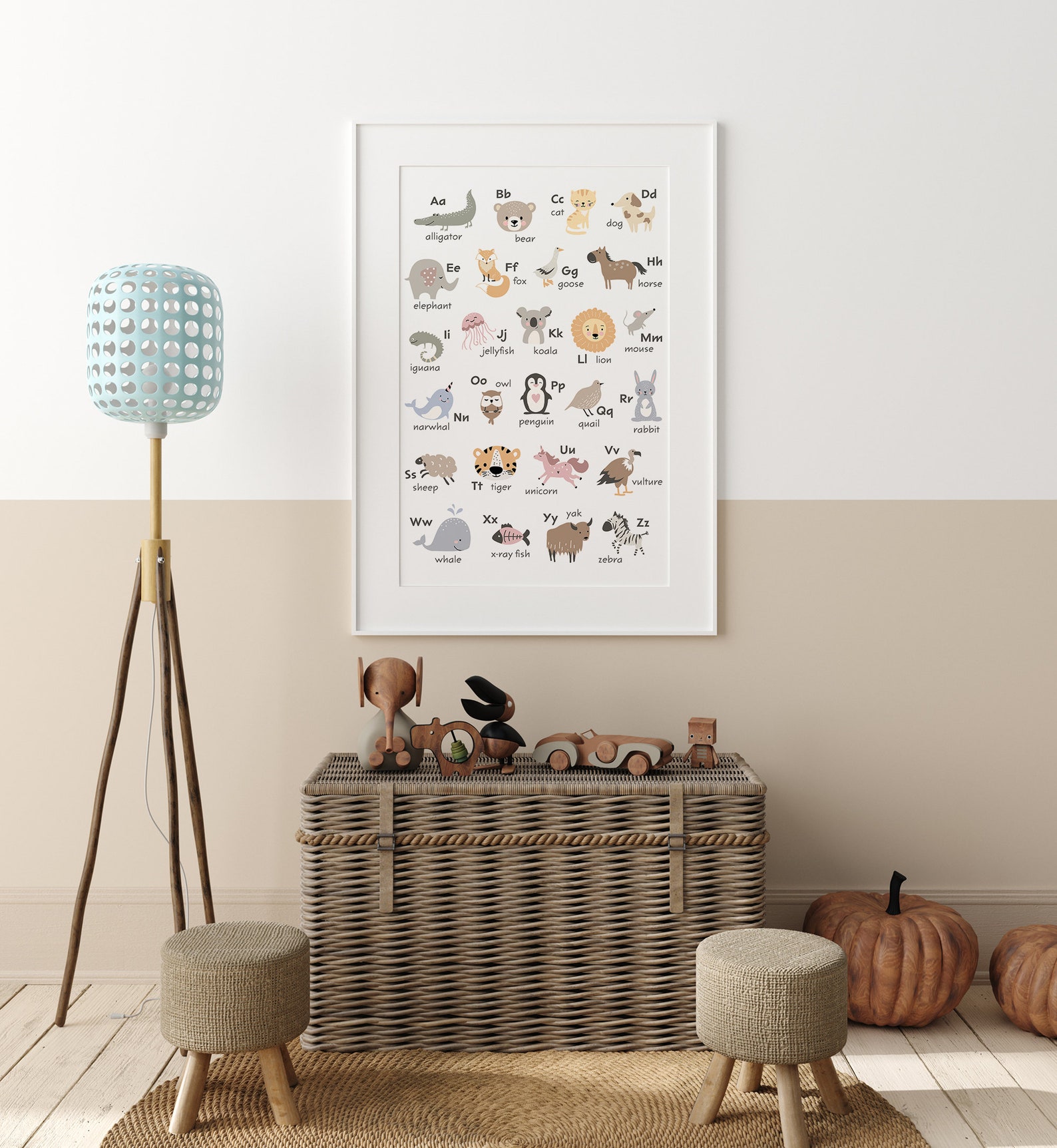 Alphabet Poster Digital Cute Animal Alphabet Printable - Etsy