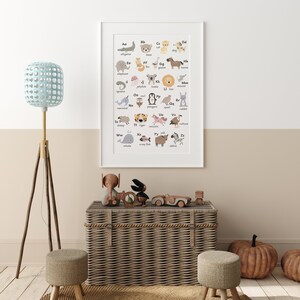 Alphabet Poster Digital, Cute Animal Alphabet Printable, Playroom Wall ...