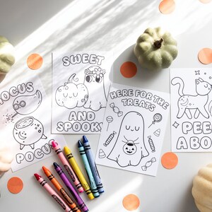 Halloween Coloring Printable, Cute Ghost Coloring Pages, Coloring Card ...