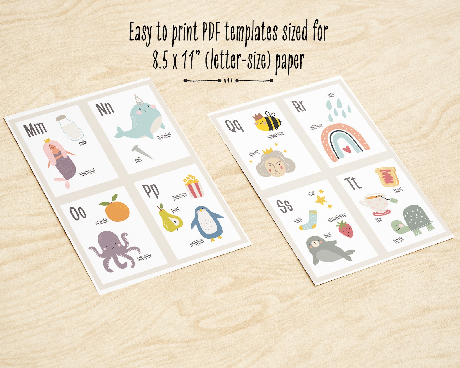 ABC Flashcard Printable Montessori Toddler Learning Alphabet - Etsy