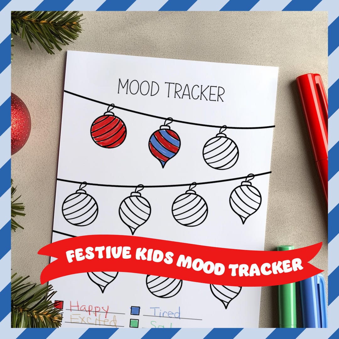 Kids Mood Tracker, Christmas Activities Printable Journal Page ...