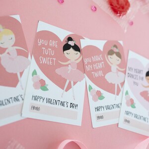Cute Ballerina Valentines Printable Lollipop Card, Toddler Valentines ...