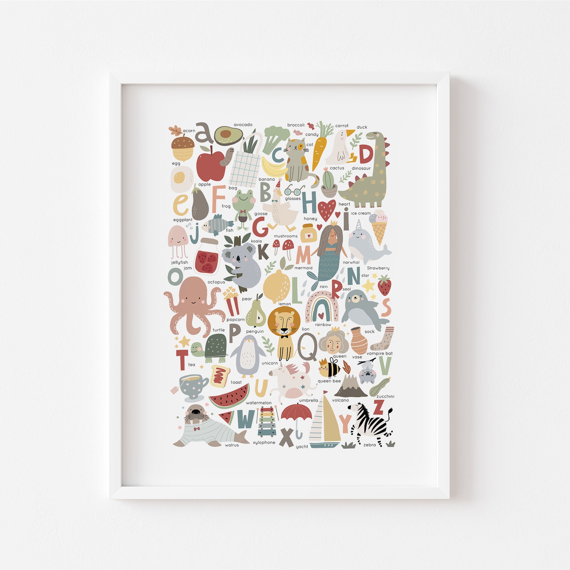 Cartel del alfabeto abc para decoración de la pared de la | Etsy