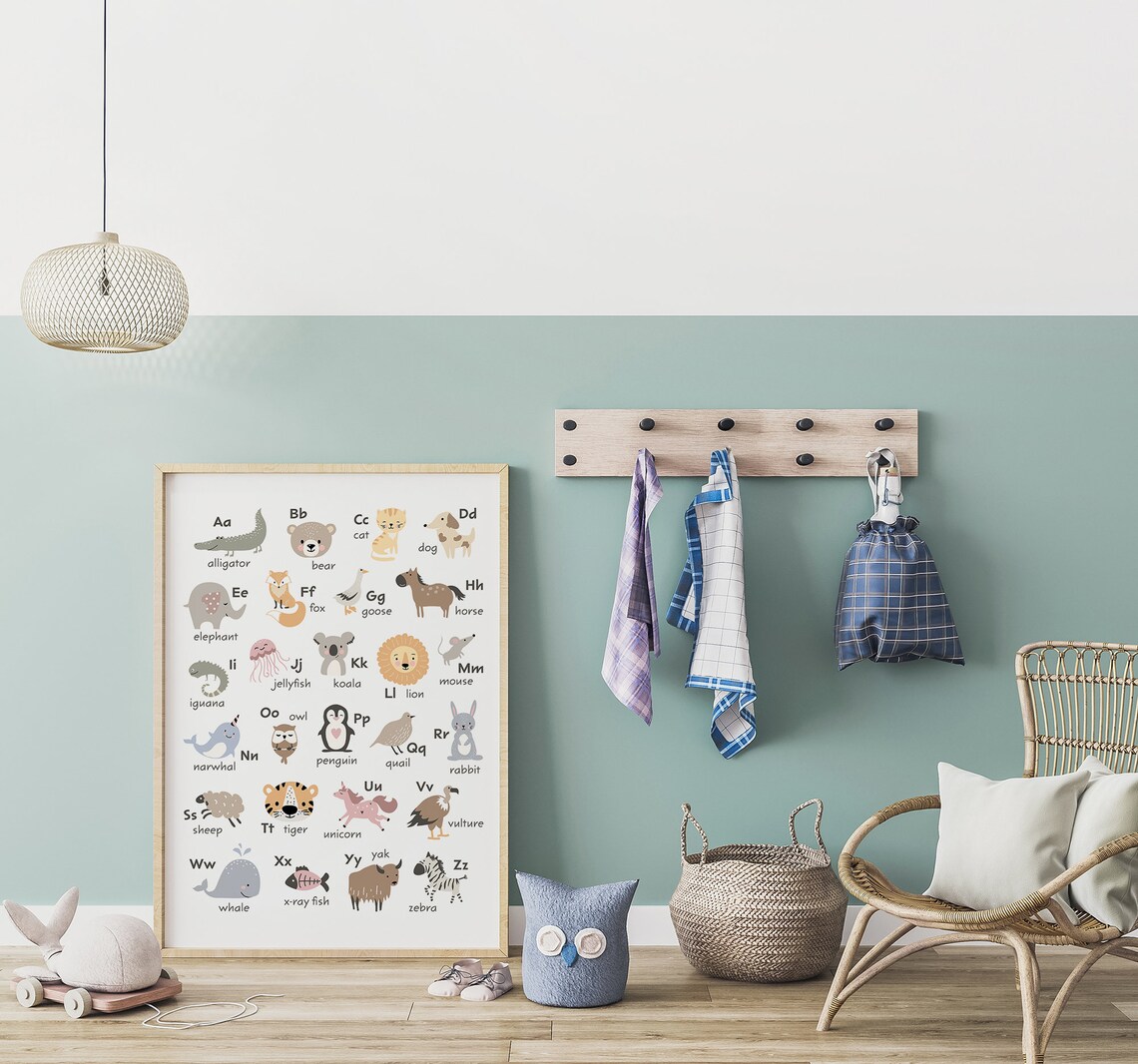 Alphabet Poster Digital Cute Animal Alphabet Printable - Etsy