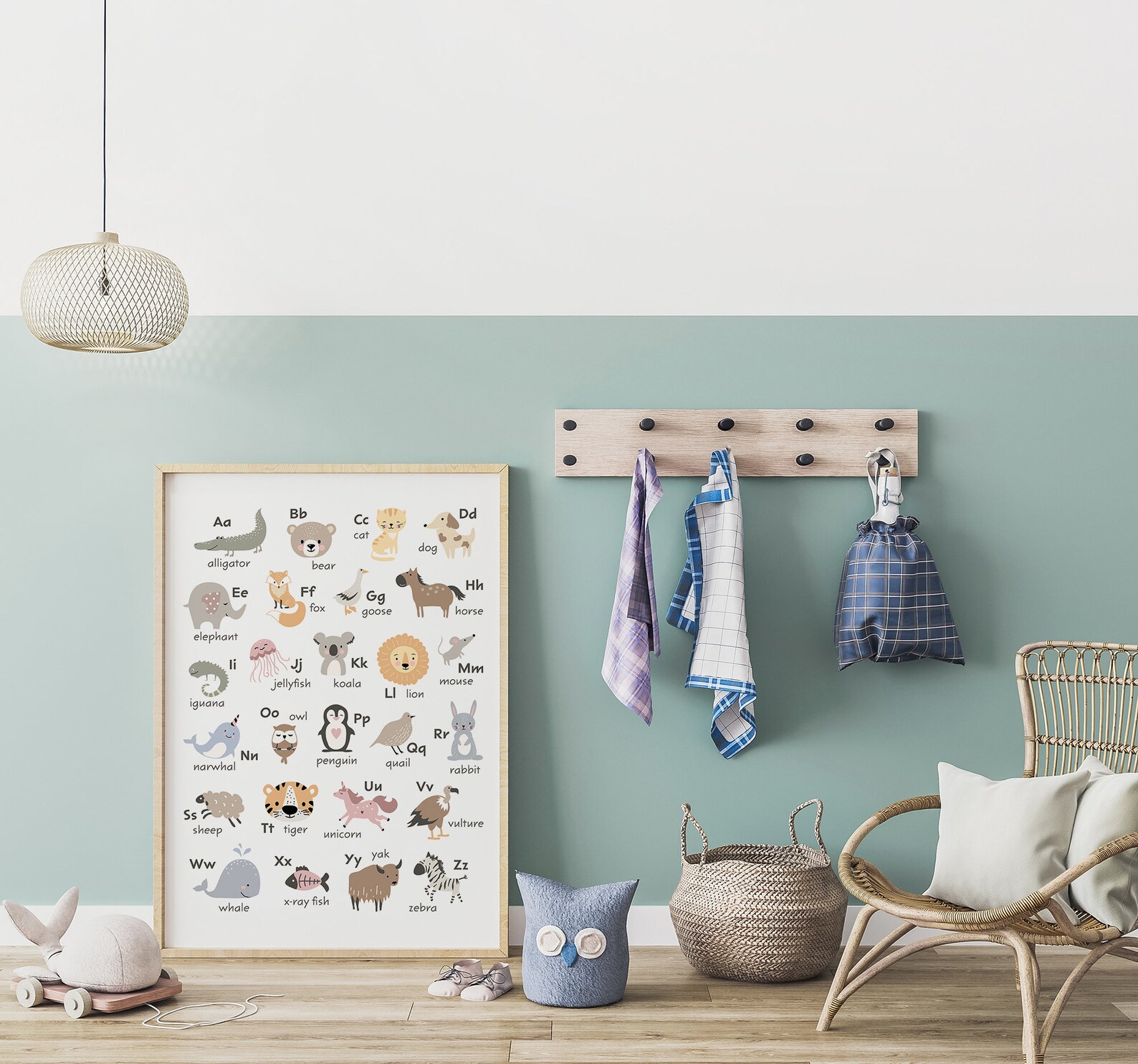 Alphabet Poster Digital Cute Animal Alphabet Printable - Etsy