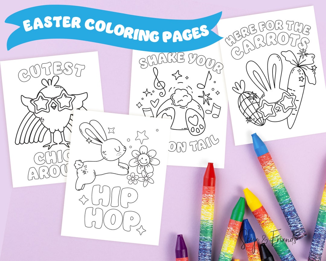 Easter Coloring Pages, Easter Coloring Card, Easter Bunny Printable ...