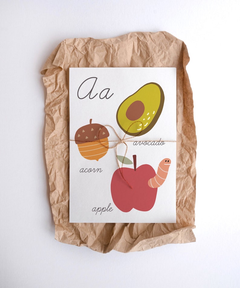 ABC Cards Cursive Alphabet Alphabet Cards Printable Flash | Etsy