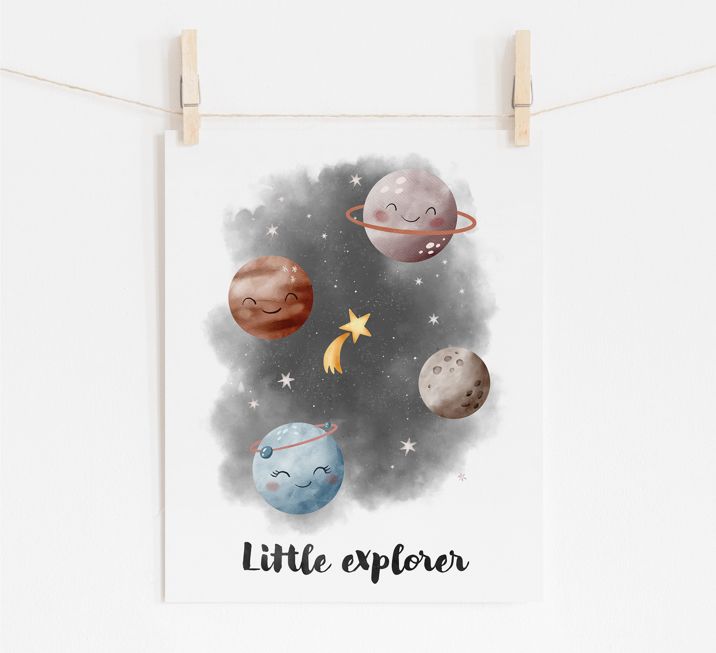 Planets and Space Nursery Print Kids Planets Poster Galaxy - Etsy