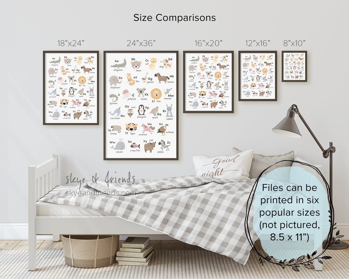 Alphabet Poster Digital Cute Animal Alphabet Printable - Etsy