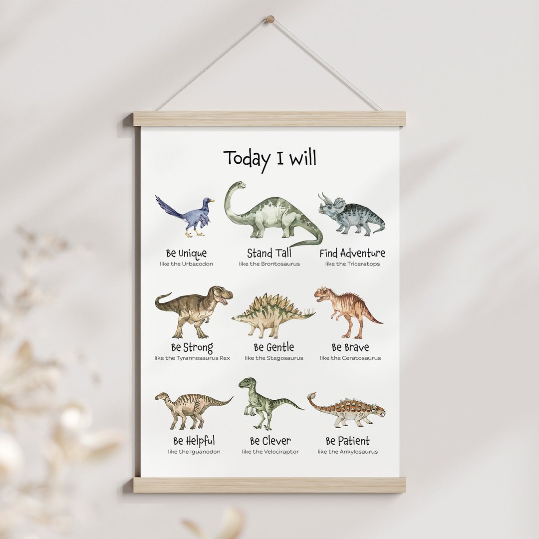 Dinosaurs Positive Affirmations Poster, Childrens Affirmations Wall Art ...