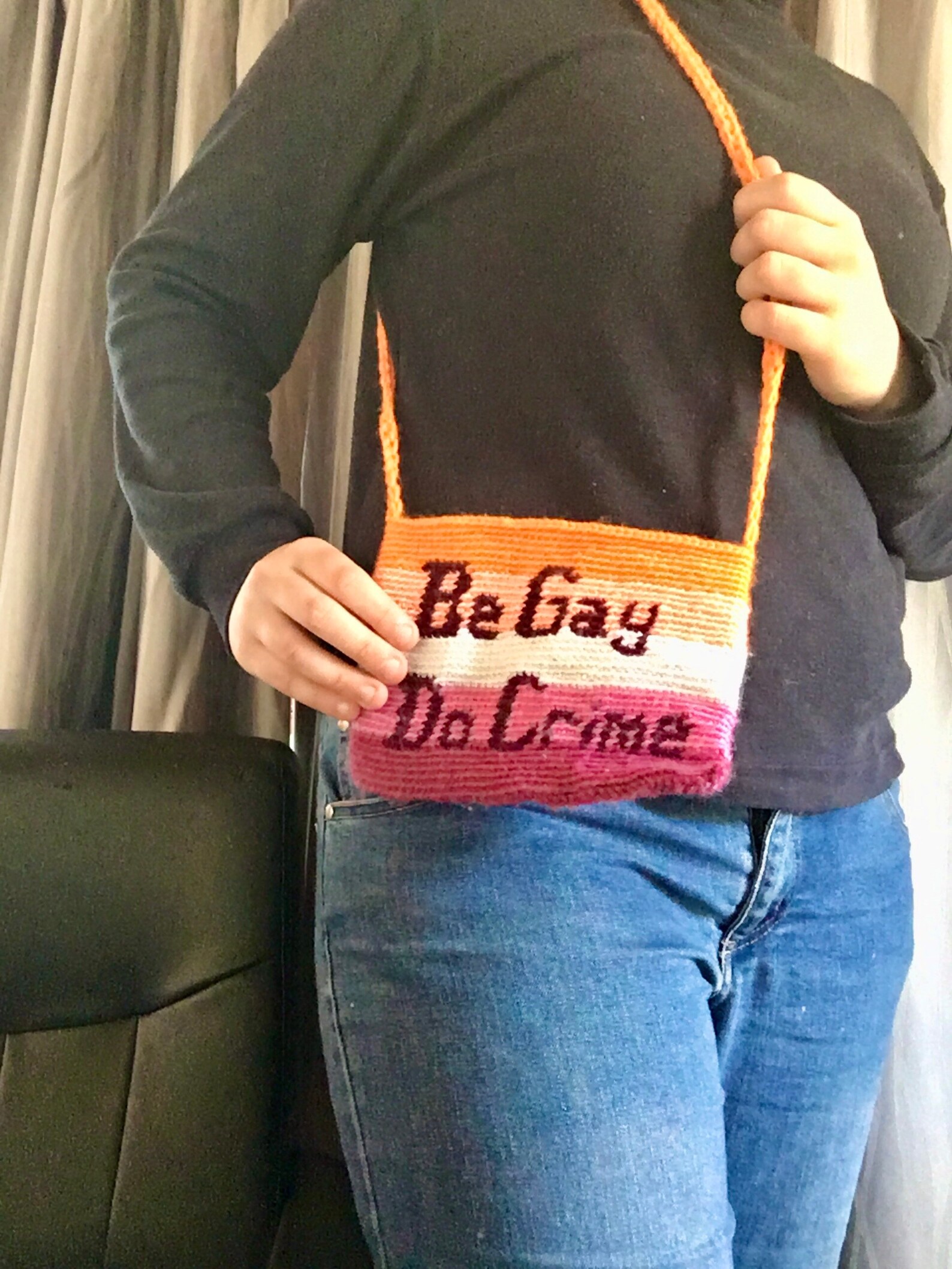 Lesbian Pride Flag Crochet Purse, MADE TO ORDER, 17 Message Options ...