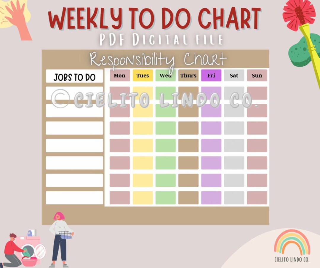 Responsibility Editable Chart, Chores Chart, Teen Responsibility Chart ...