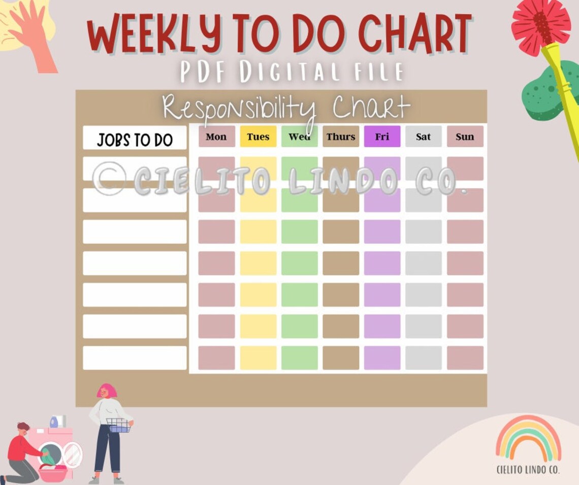 Responsibility Editable Chart, Chores Chart, Teen Responsibility Chart ...