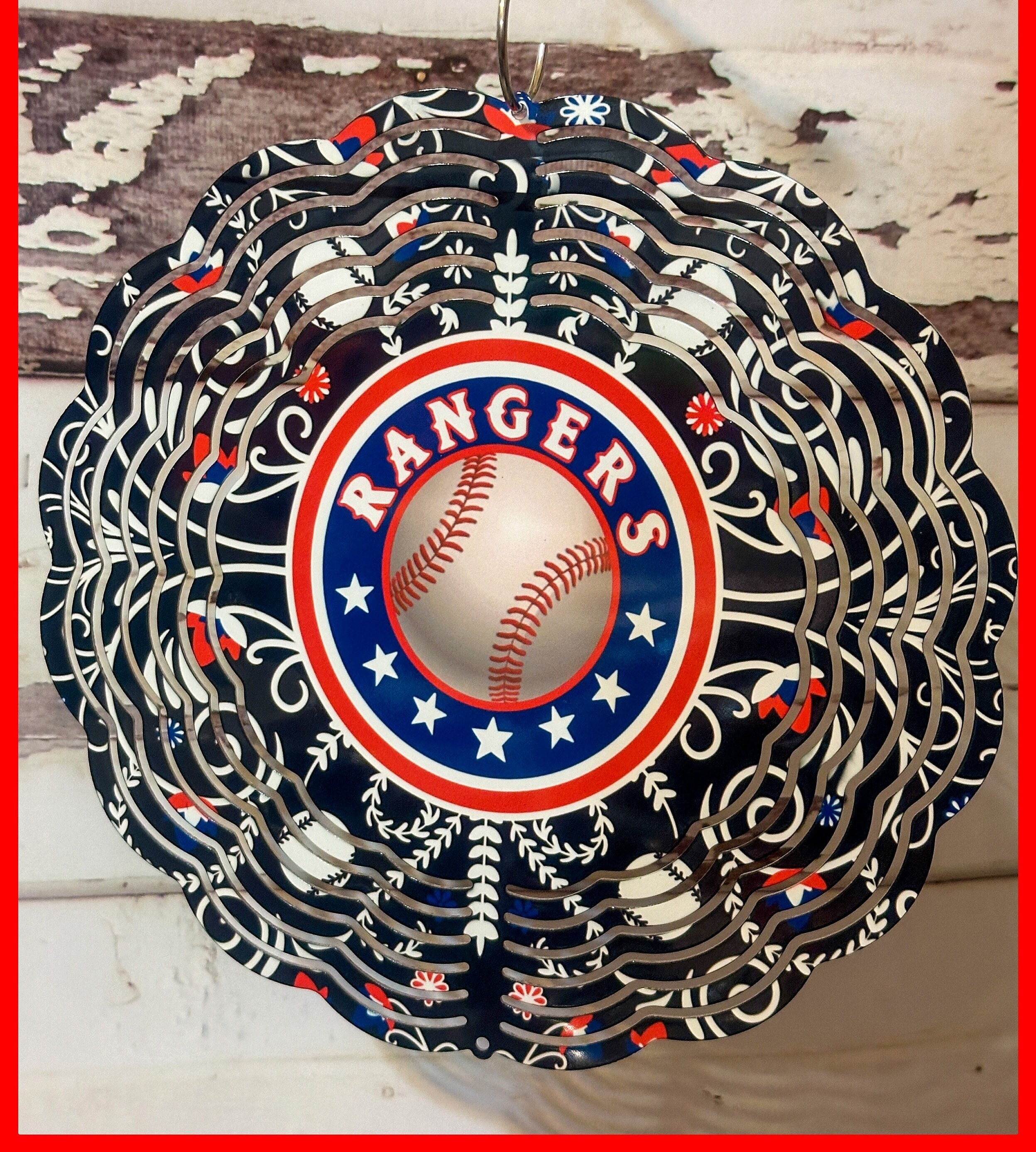 Texas Rangers Fiesta Design Wind Spinner World Series Baseball Team ...