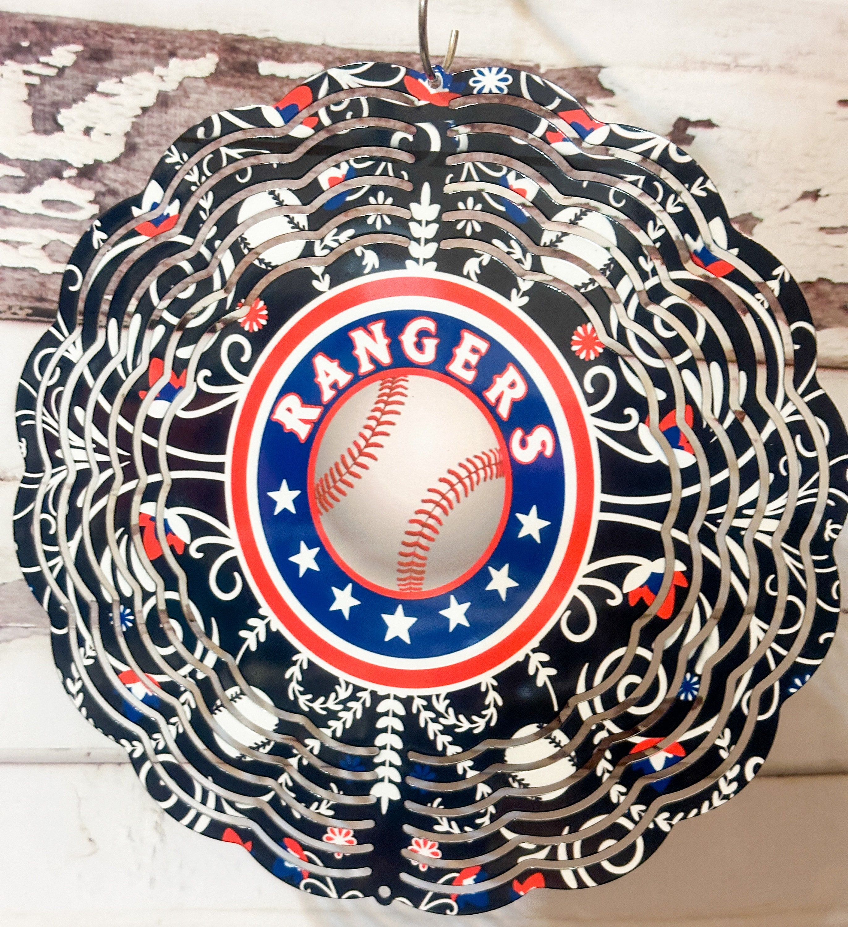 Texas Rangers Fiesta Design Wind Spinner World Series Baseball Team ...