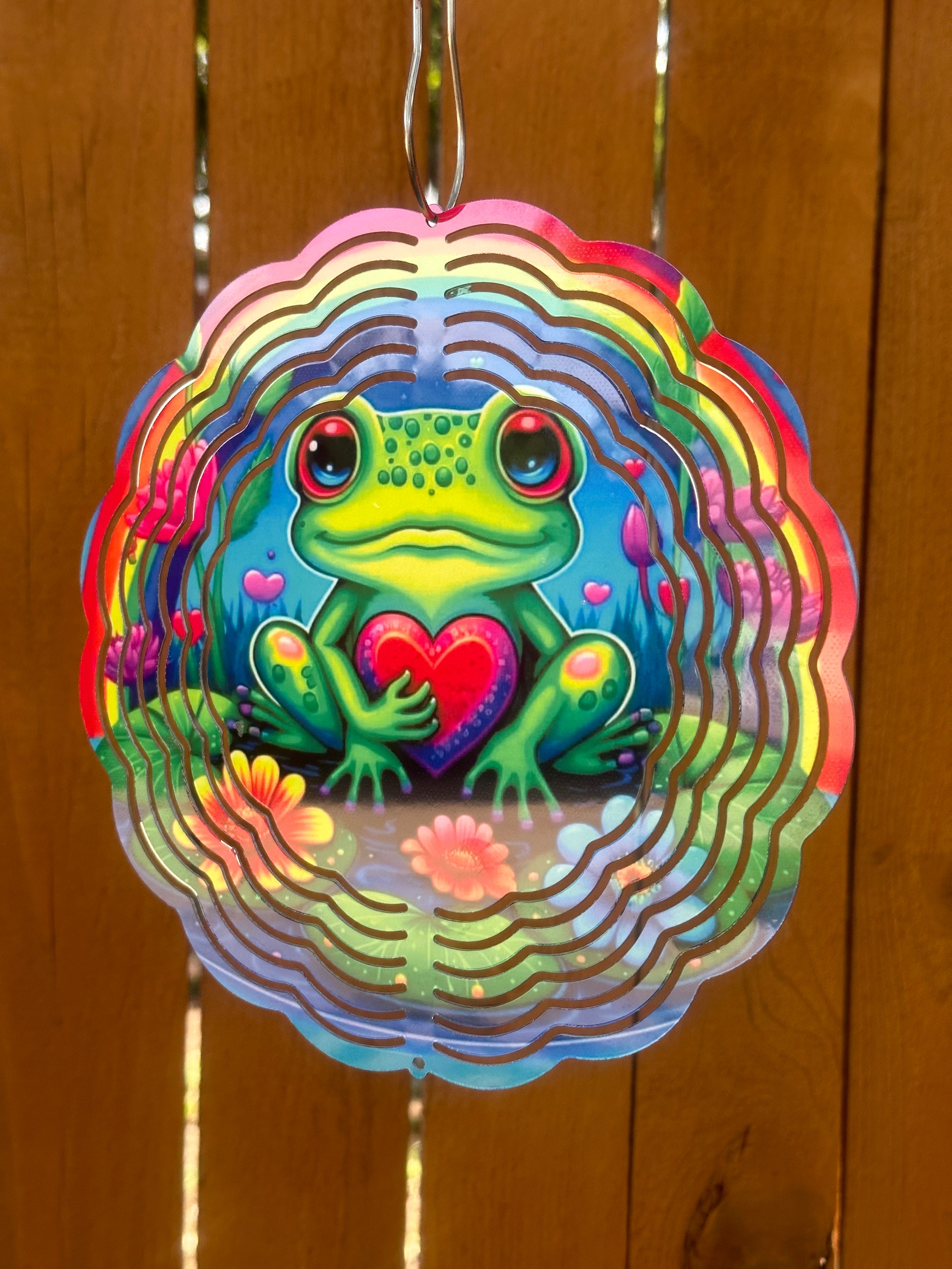 Frog on a Lilypad Wind Spinner 3D Frog Spinner Patio Decor Garden ...